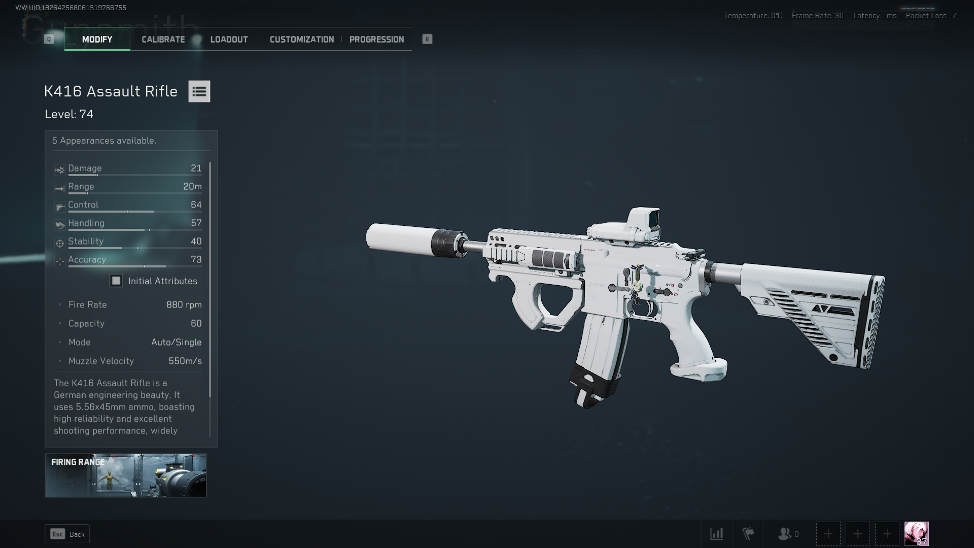 K416 Assault Rifle-Warfare-6GHV4NS0F1OFSC9L24MOS - Delta Force Build