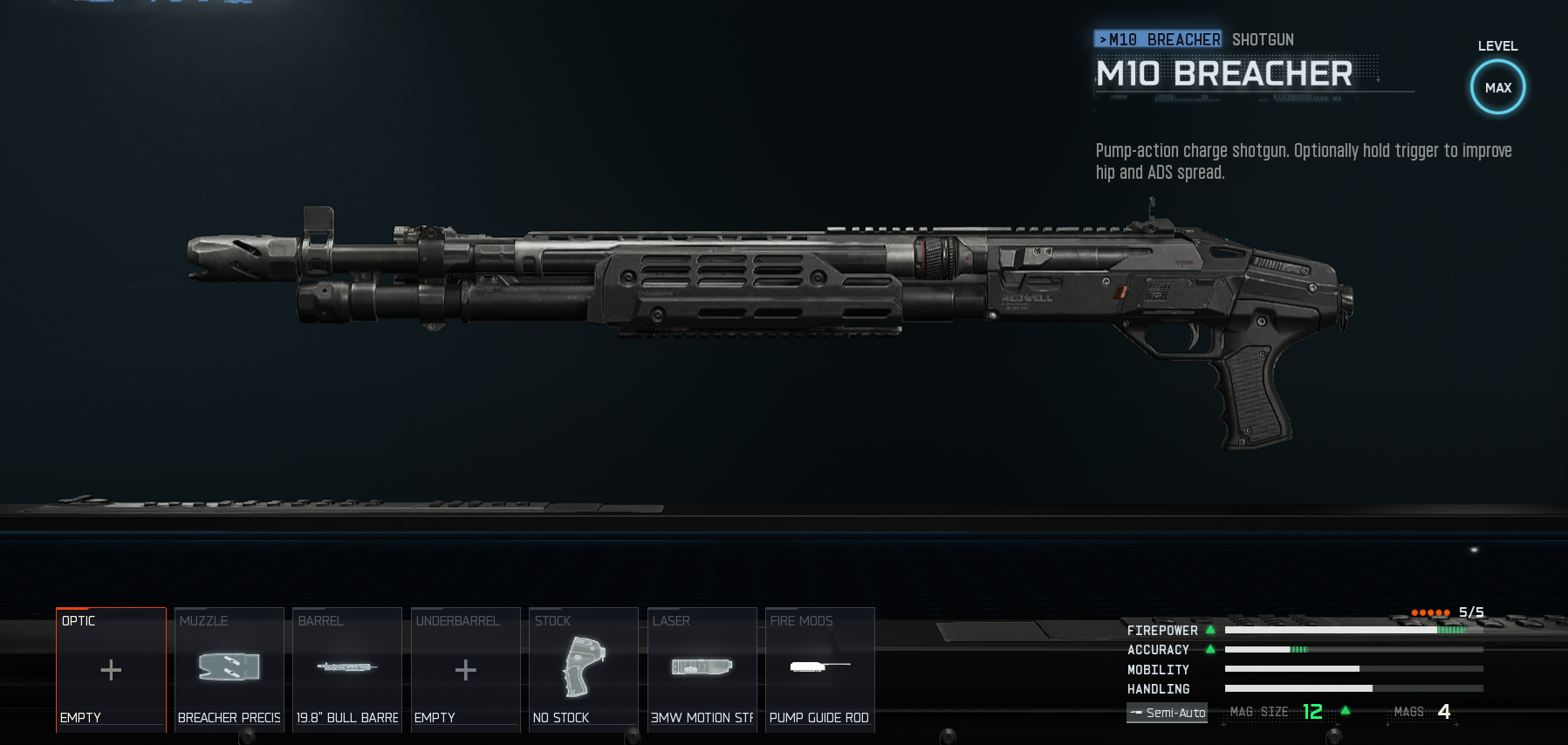 One-Shot Charge Shotgun M10 Breacher - Weapon Build